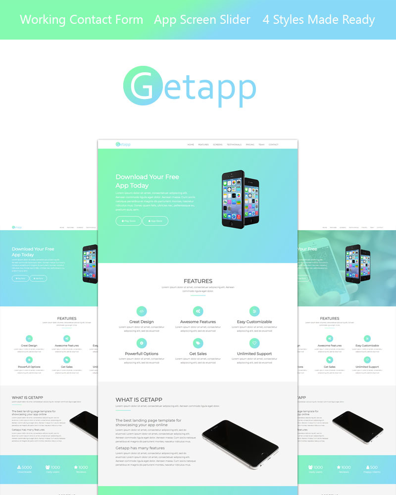Getapp - App Landing Page Template #67826 - TemplateMonster