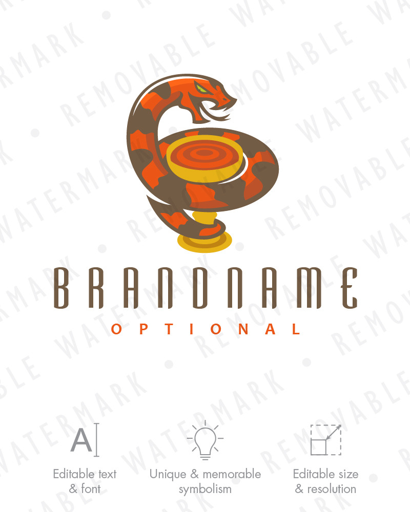 Snake and Chalice Logo Template #67837 - TemplateMonster