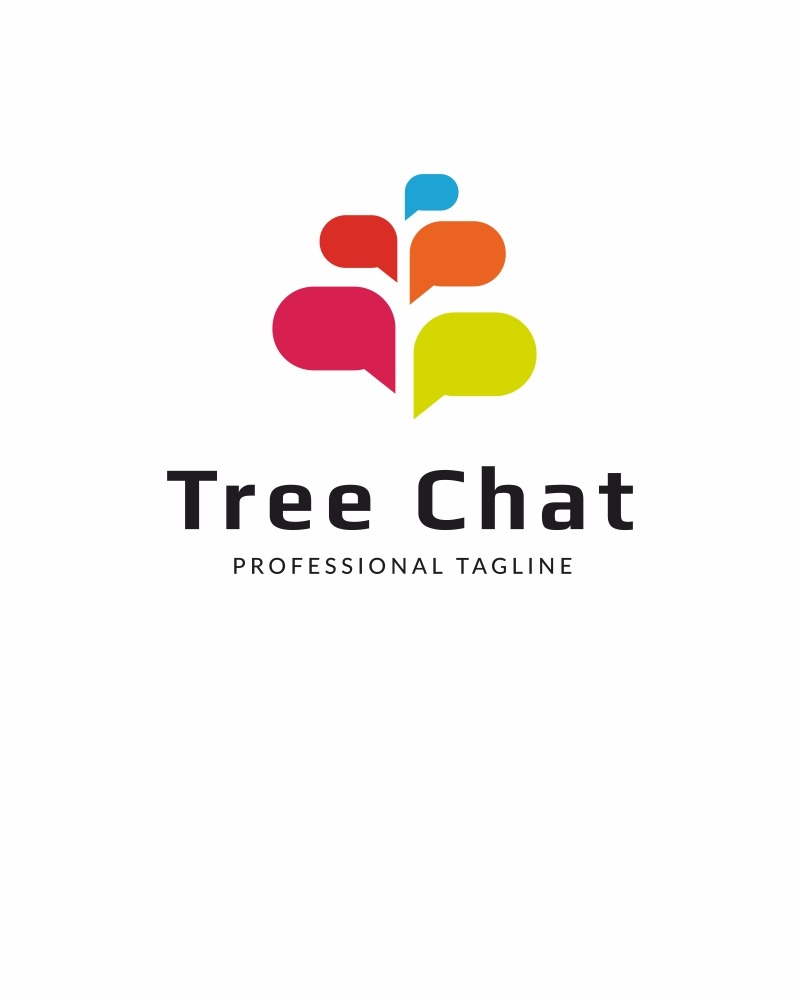 Tree Chat Logo Template #67800 - TemplateMonster