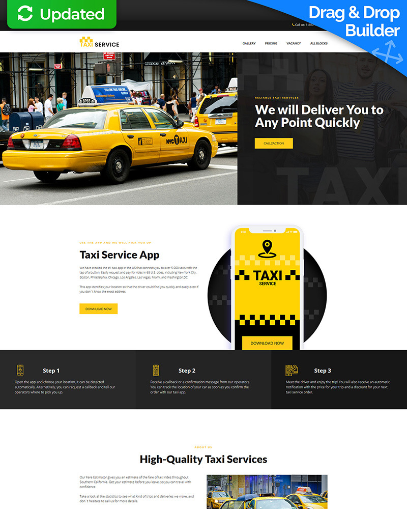 Taxi and Cab Booking Landing Page Template - TemplateMonster