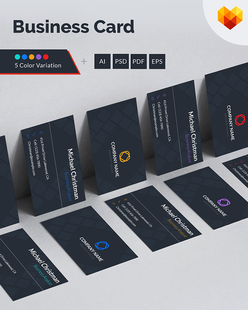 Business Card Template for Business Analyst - Corporate Identity Template