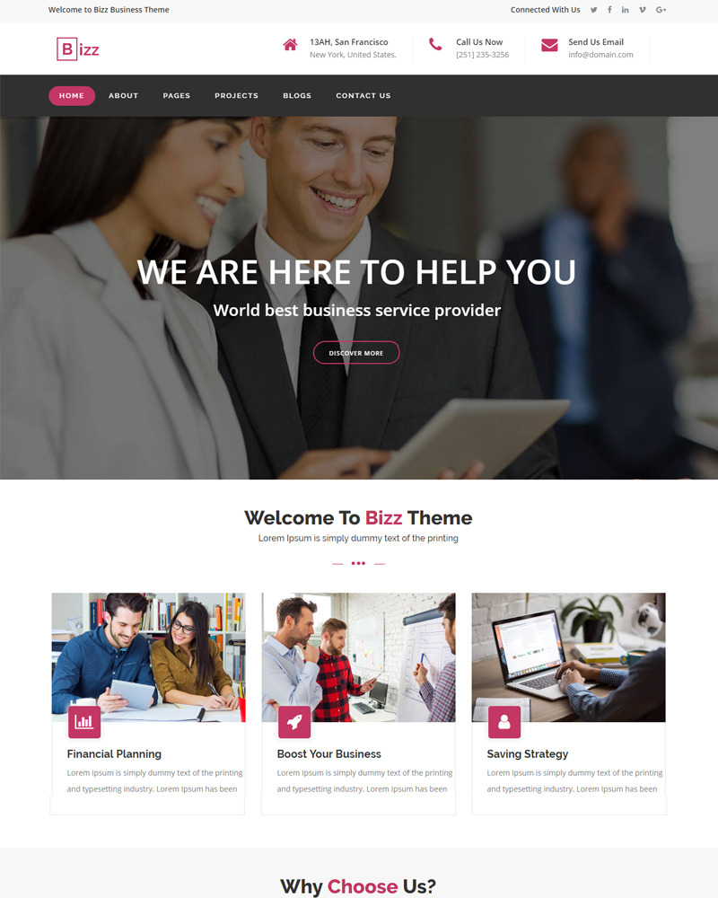 Bizz - Modèle de site Web HTML d'entreprise et d'entreprise