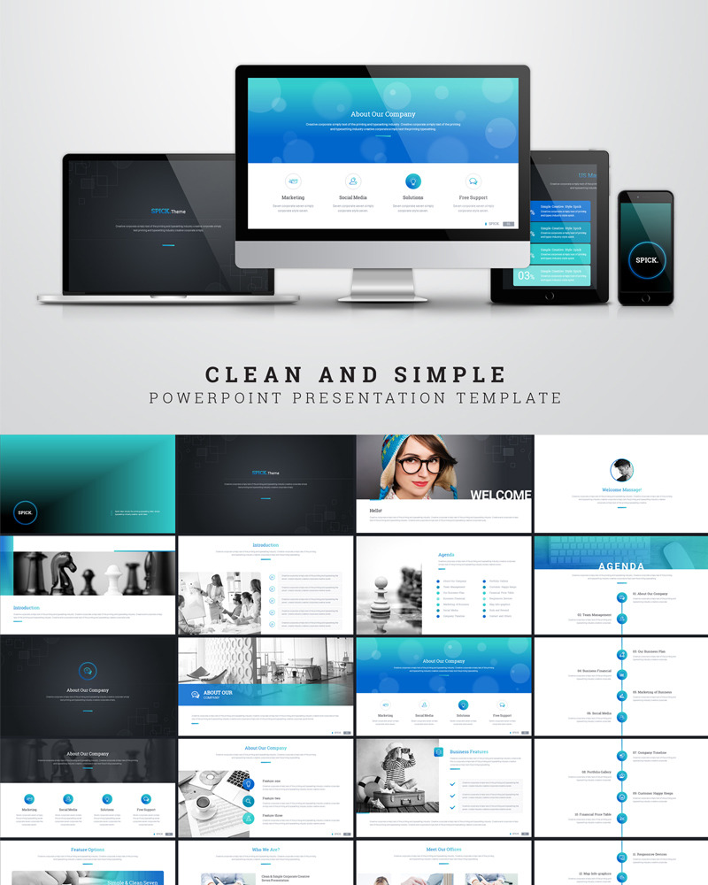 Clean and simple presentation special topic PowerPoint template
