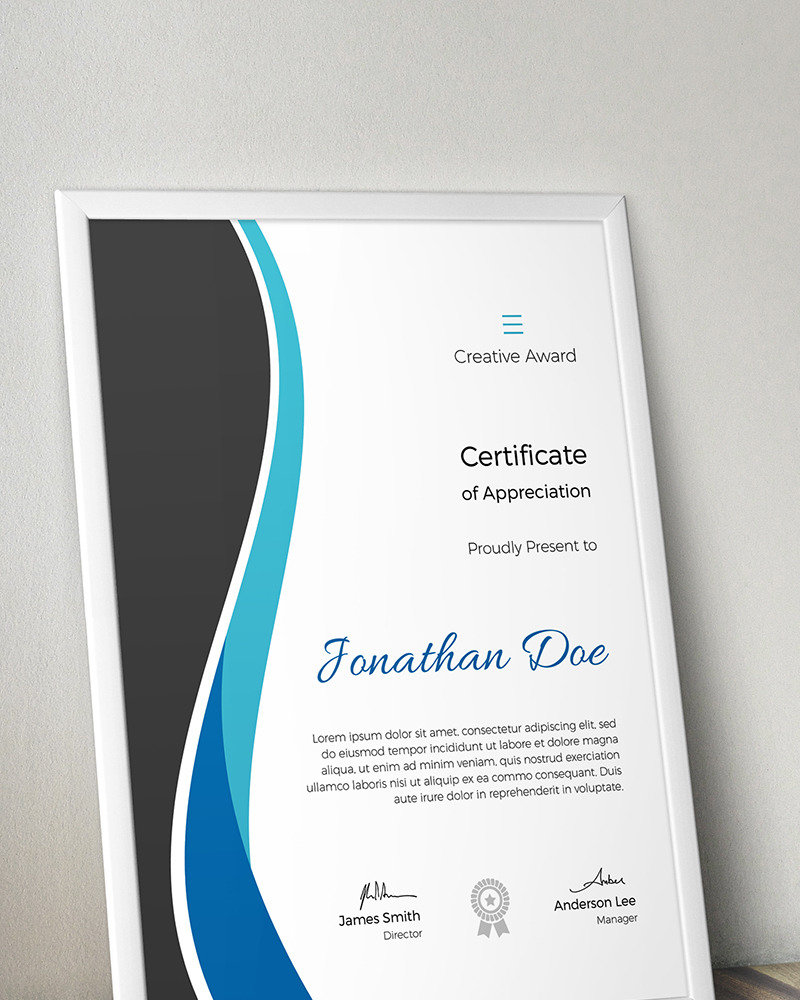 Creative Award Certificate Template #68387 - TemplateMonster