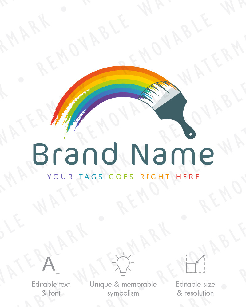 Painted Rainbow Logo Template #68416 - TemplateMonster