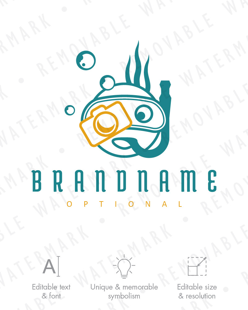 Underwater Photography Logo Template - TemplateMonster