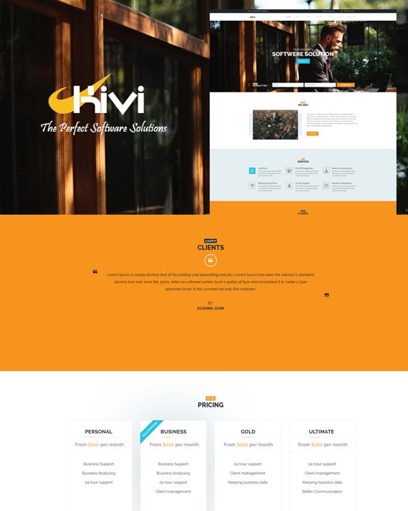 KIVI - The Perfect Software Solutions PSD Template
