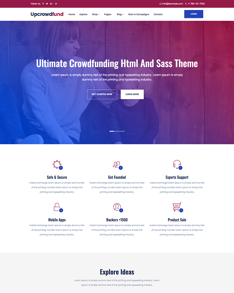 Upcrowdfund- Html And Sass Crowdfunding Website Template