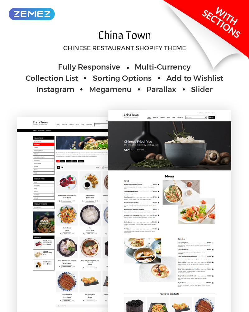 China Town - Sushi Restaraunt Shopify Theme - TemplateMonster