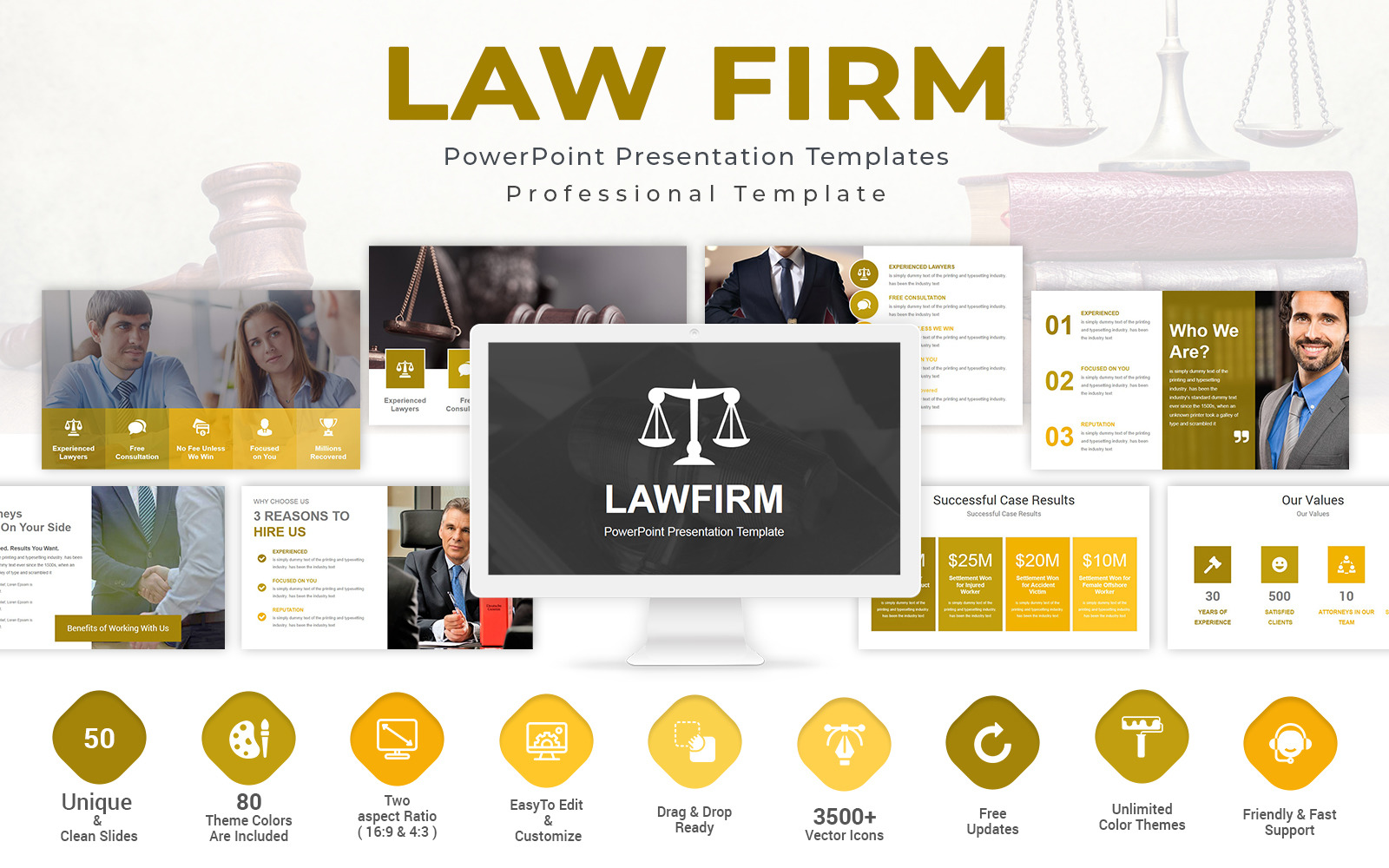 Law Firm PowerPoint Presentation template - TemplateMonster