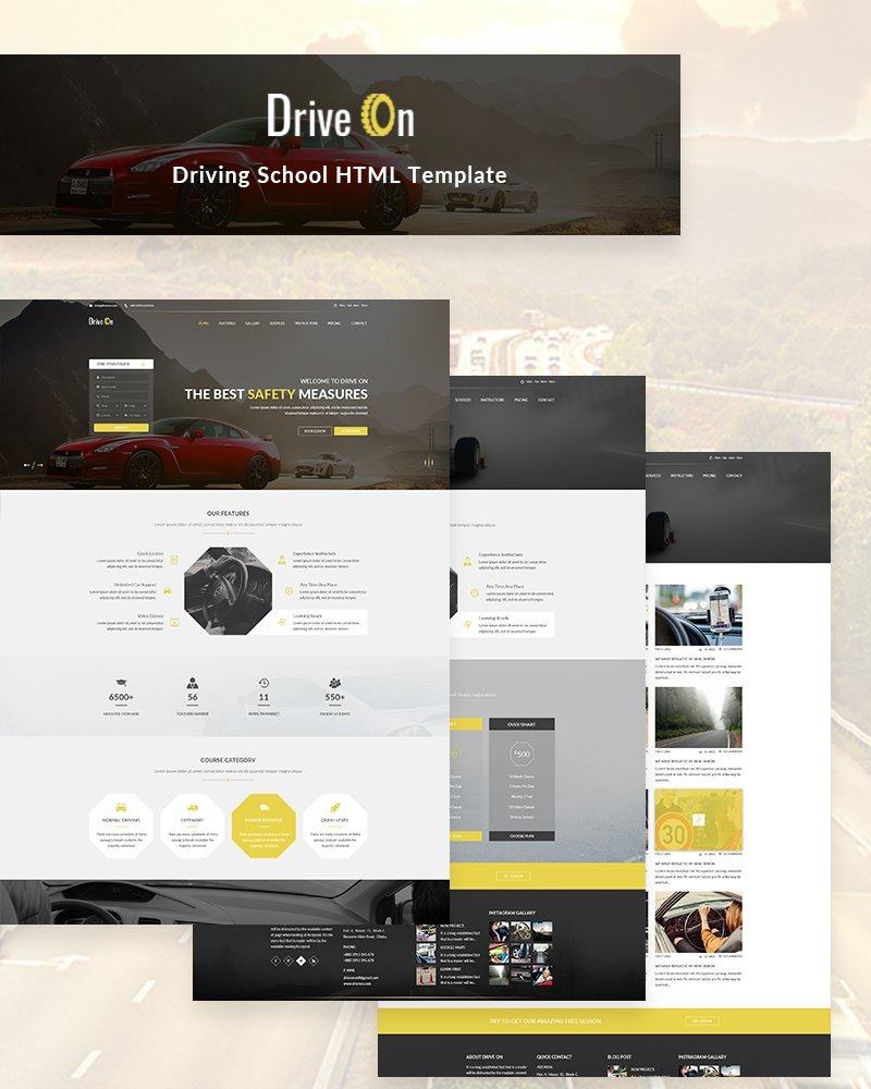 DriveOn – Driving School Website Template - TemplateMonster