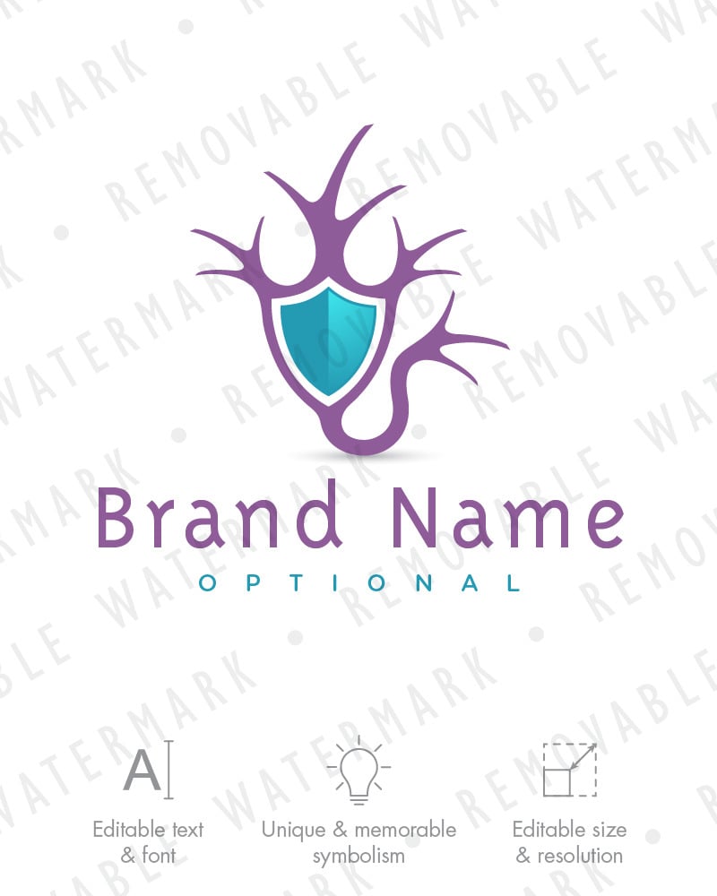 Neural Protection Logo Template #68787 - TemplateMonster