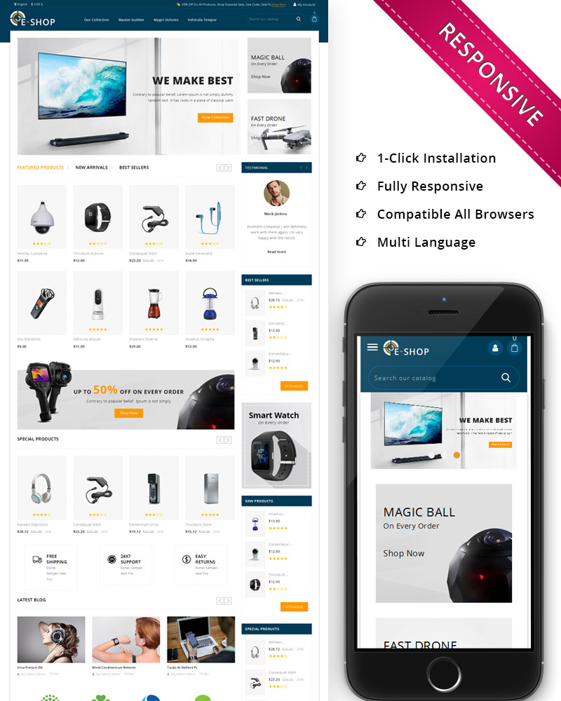 Eshop - The Electronic Store PrestaShop Theme