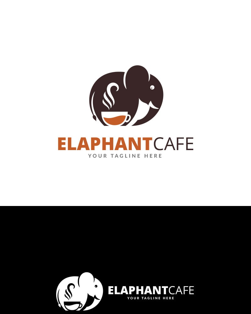 Elephant Cafe Logo Template #68909 - TemplateMonster