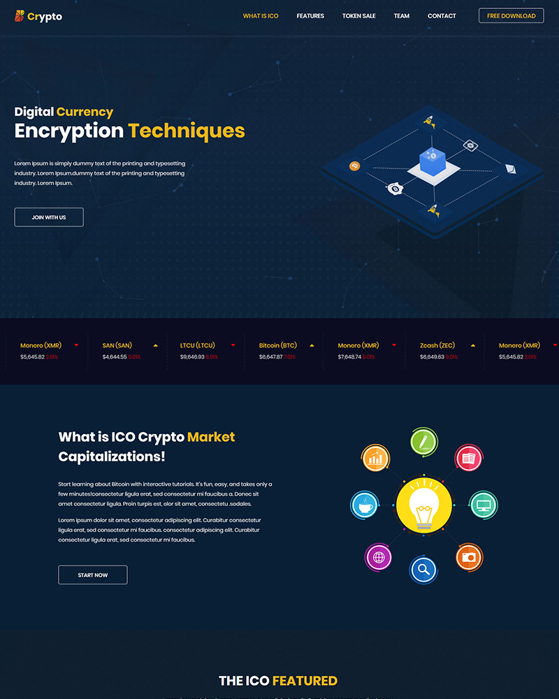 BCrypto - ICO, Bitcoin and Cryptocurrency HTML Template