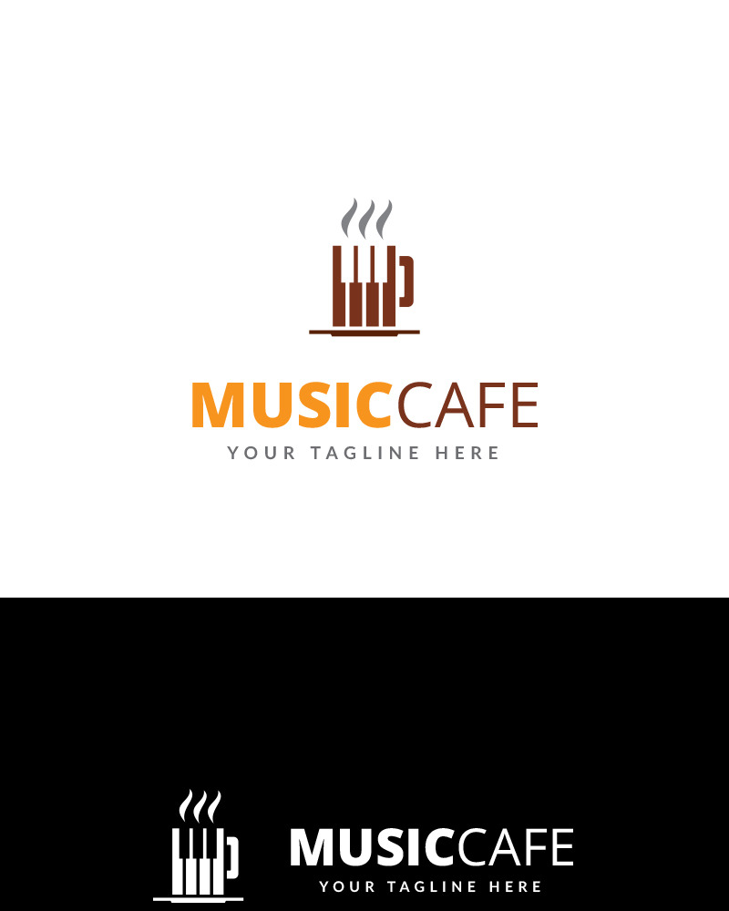 Music Cafe Logo Template #69035 - TemplateMonster