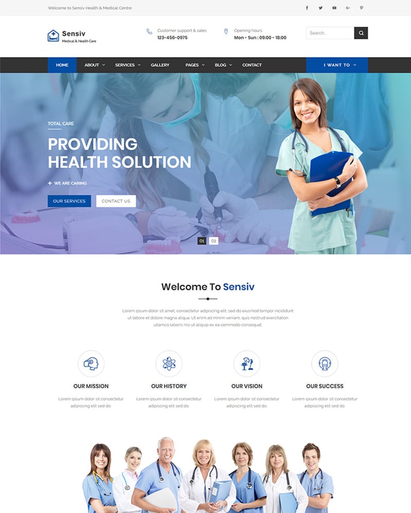 Sensiv - Responsive Health And Medical Website Template