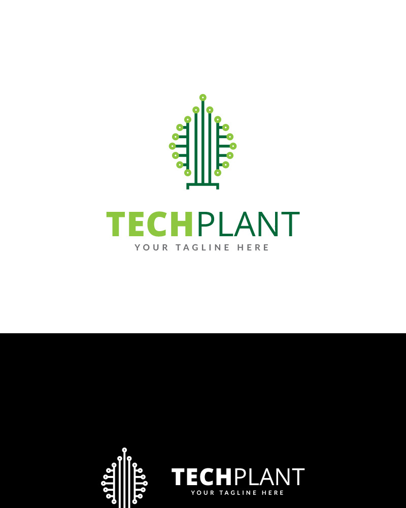 Tech Plant Logo Template #69045 - TemplateMonster