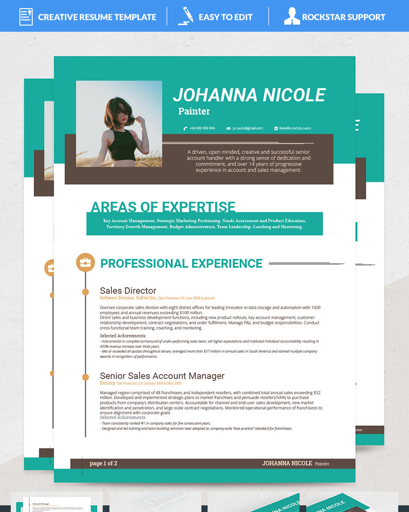 Johanna Resume Template #69139 - TemplateMonster