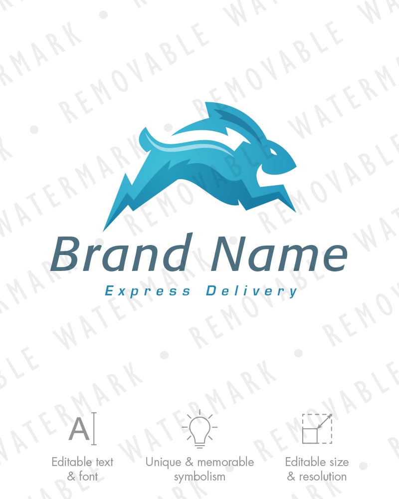 Lightning Rabbit Logo Template #69223 - TemplateMonster
