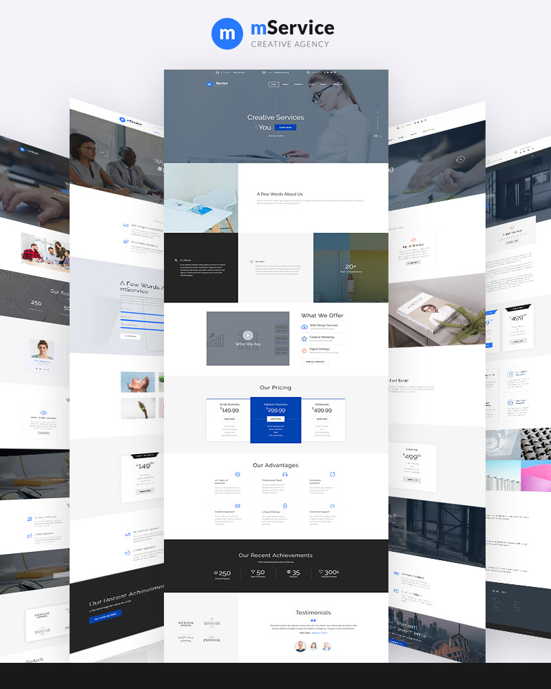 Mservice - Stylish Creative Agency Multipage Website Template