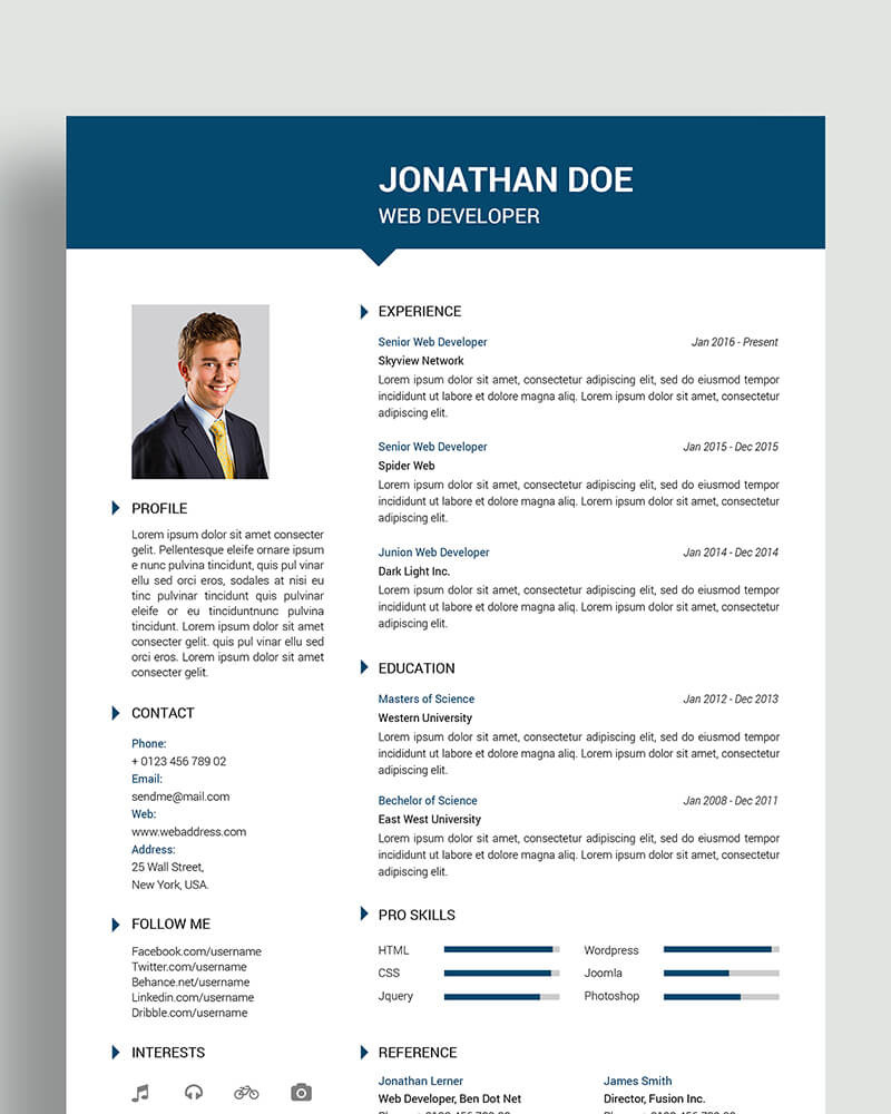 Plantilla de CV de Jonathan #69421 - TemplateMonster