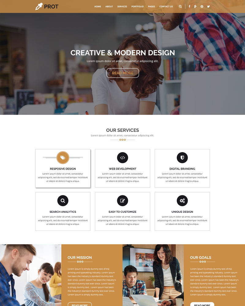 PROT - Creative Agency PSD Template #69410 - TemplateMonster