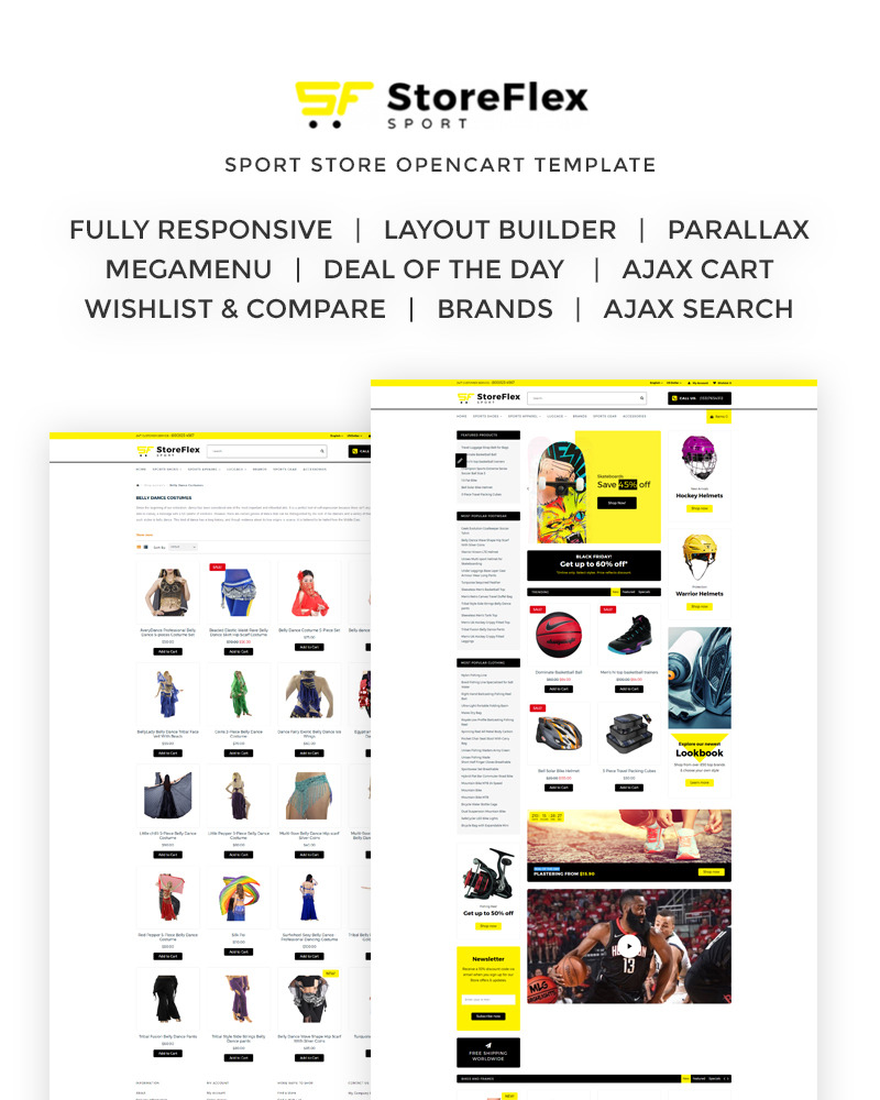 Storeflex - Sports Shop OpenCart Template - TemplateMonster