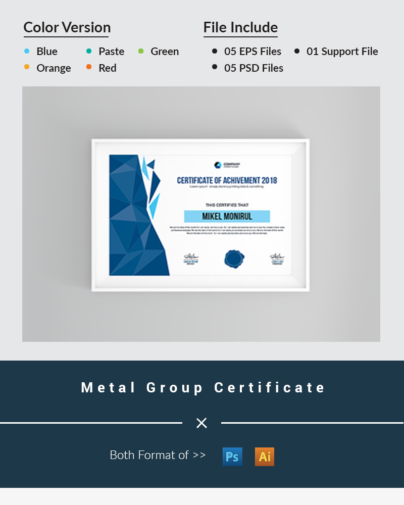 Metal Group - Certificate Template #69591 - TemplateMonster