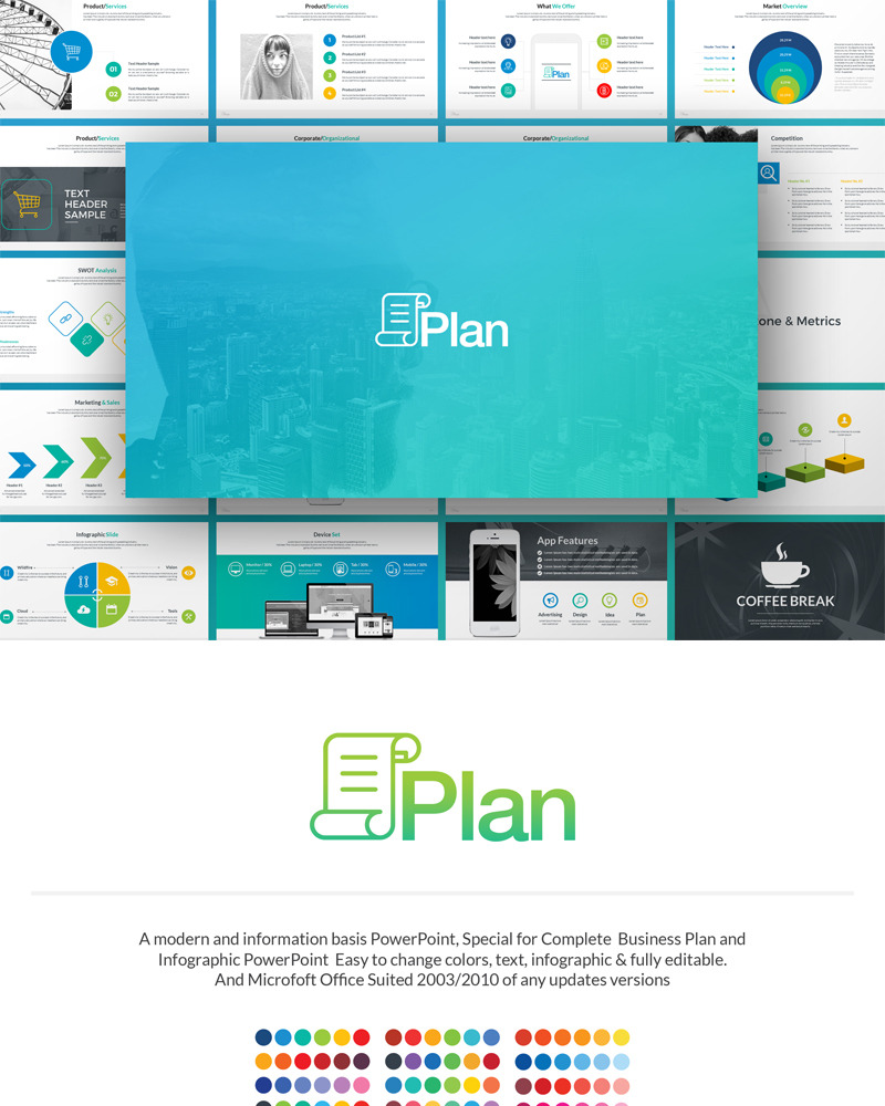 Plan - Business Plan & Infographic PowerPoint template
