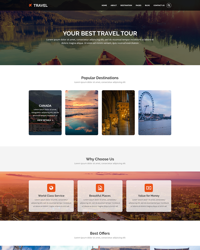 TRAVEL - Tours and Travel PSD Template - TemplateMonster
