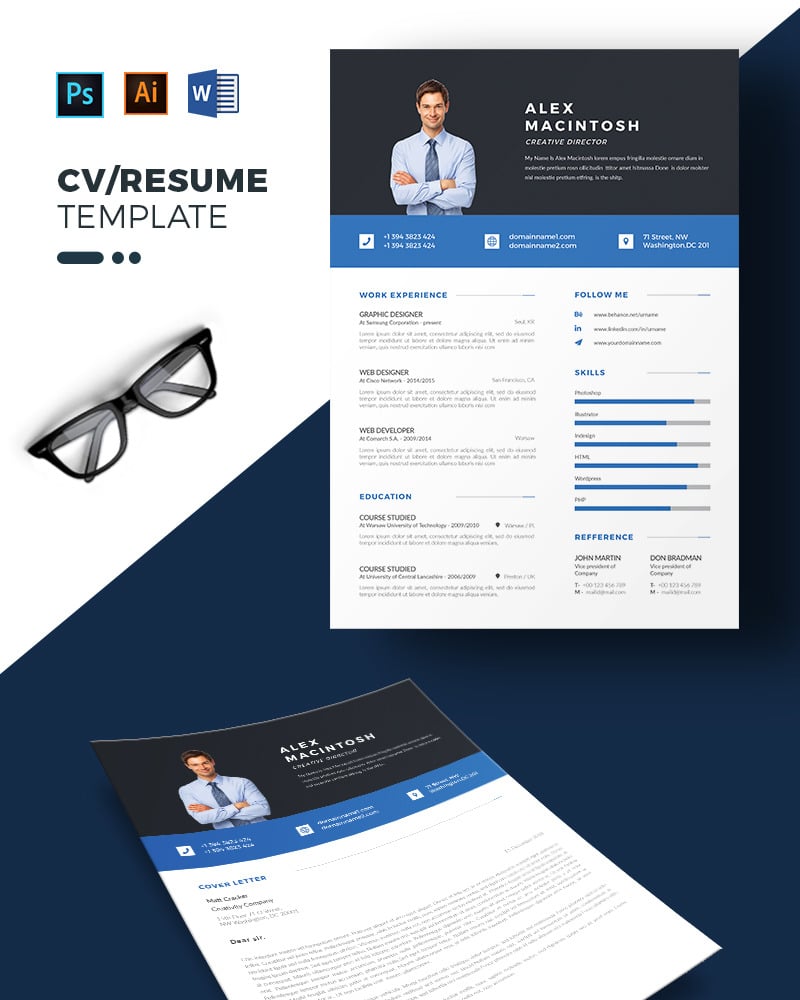Alex Macintosh Professional Resume Template - TemplateMonster