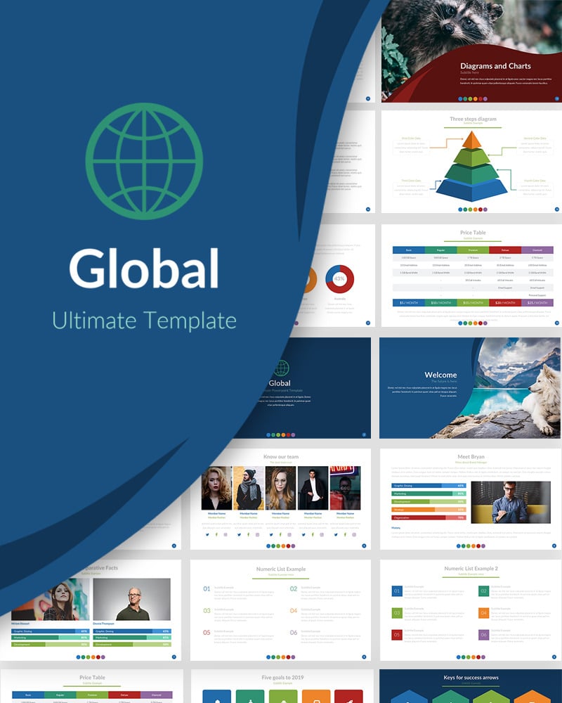 Global Presentation PowerPoint template - TemplateMonster