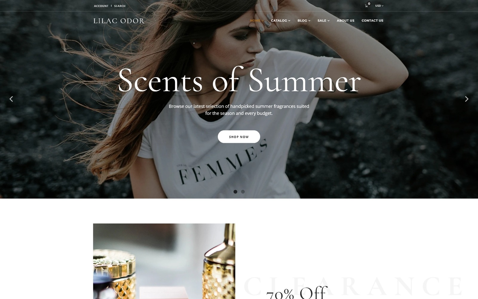 Lilac Odor - Perfume Shop Shopify Theme - TemplateMonster