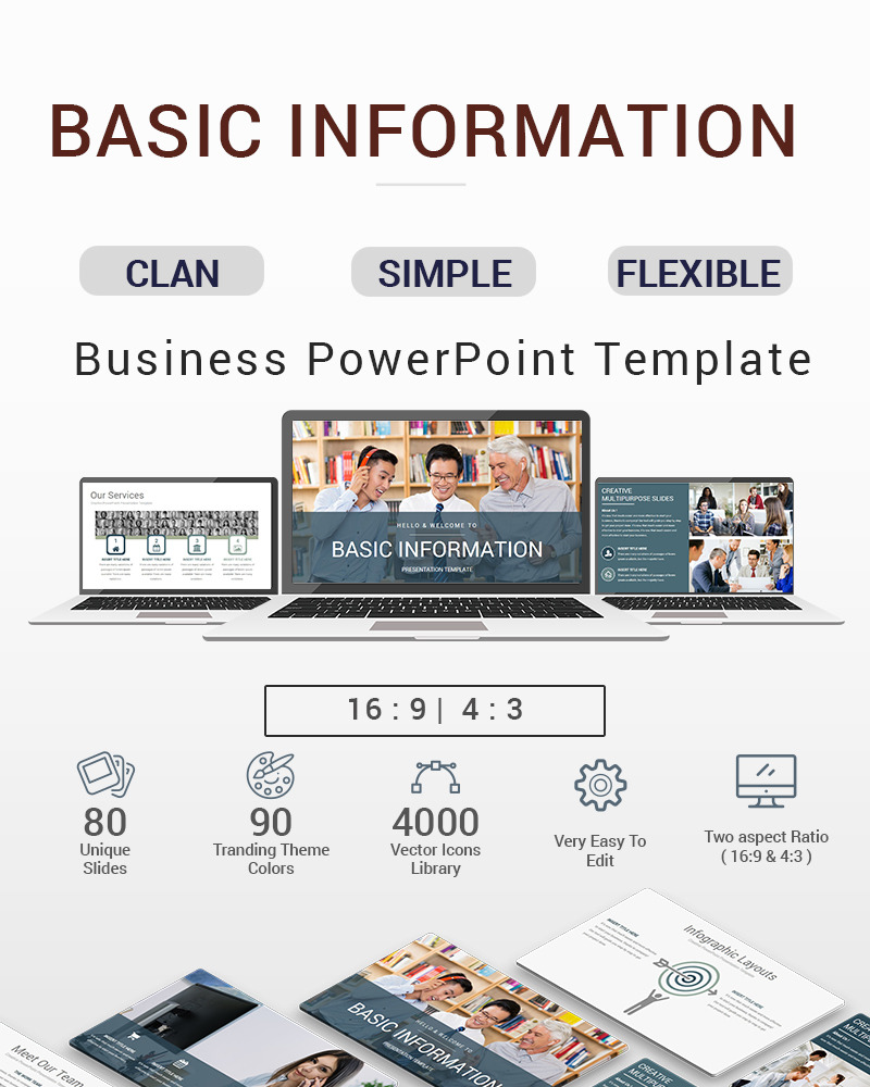 BASIC INFORMATION PowerPoint template - TemplateMonster