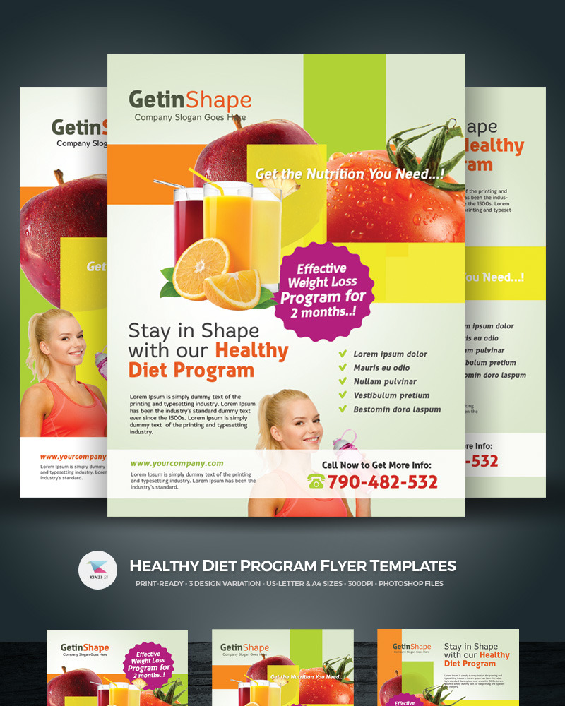 Healthy Diet Program Flyers - Corporate Identity Template