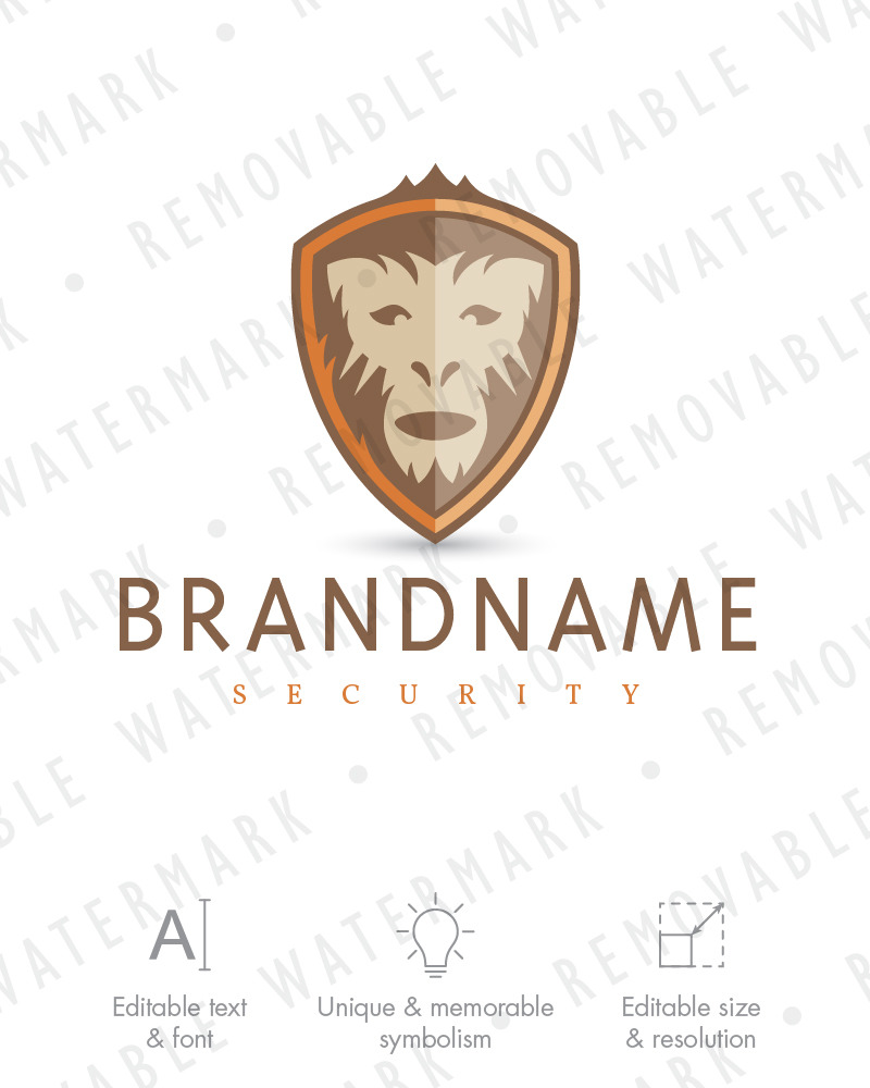 Ape Monkey Shield Logo Template #70282 - TemplateMonster