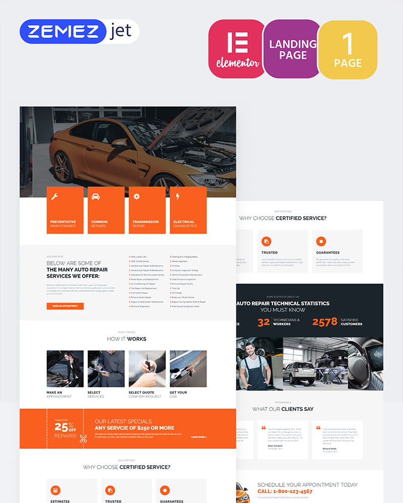 Engirem - Car Repair Elementor Template - TemplateMonster