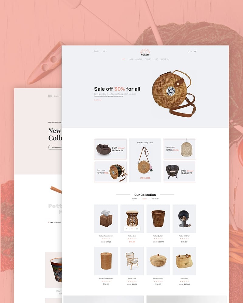 Nokshi - Handmade & Craft Shopify Theme - TemplateMonster