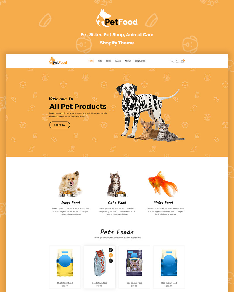 PetFood - Pet Sitter, Shop, Animal Care Shopify Theme