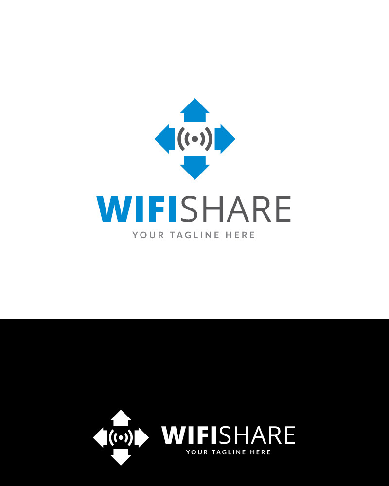 Wifi Share Logo Template #70267 - TemplateMonster