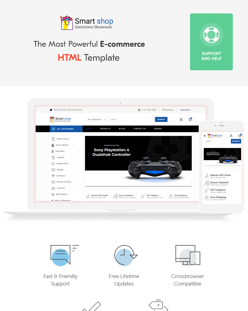 SmartShop Electronic Shop Website Template - TemplateMonster