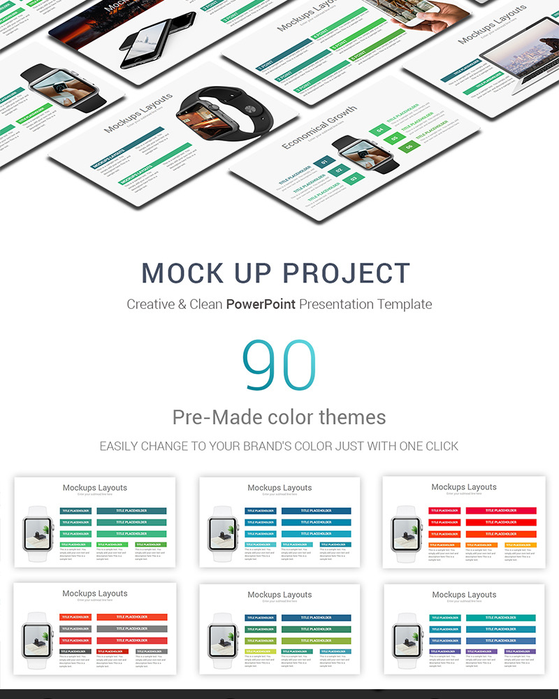 Mock Up Project PowerPoint template #70429 - TemplateMonster