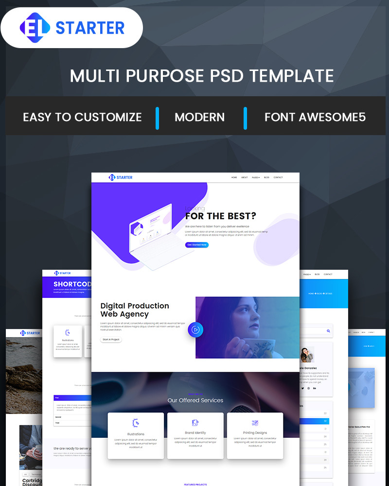 Plantilla PSD de EL-Starter #70503 - TemplateMonster