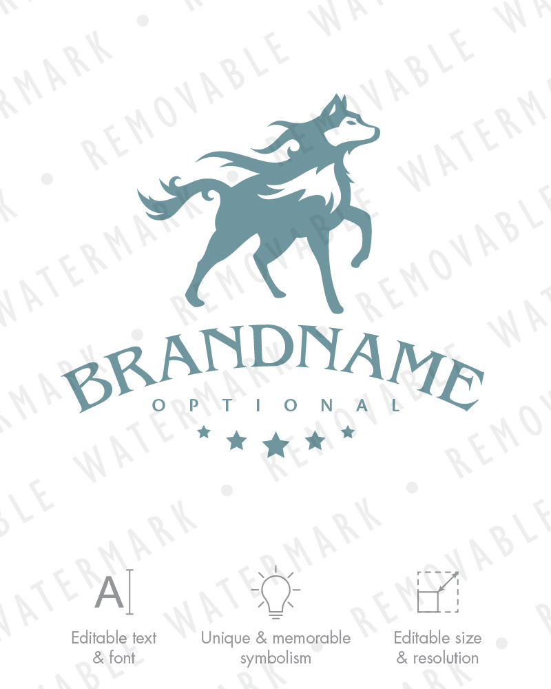 Sky Wind Wolf Logo Template #70550 - TemplateMonster