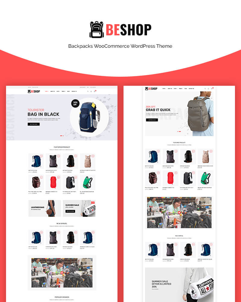 Beshop - Backpacks WooCommerce Theme - TemplateMonster
