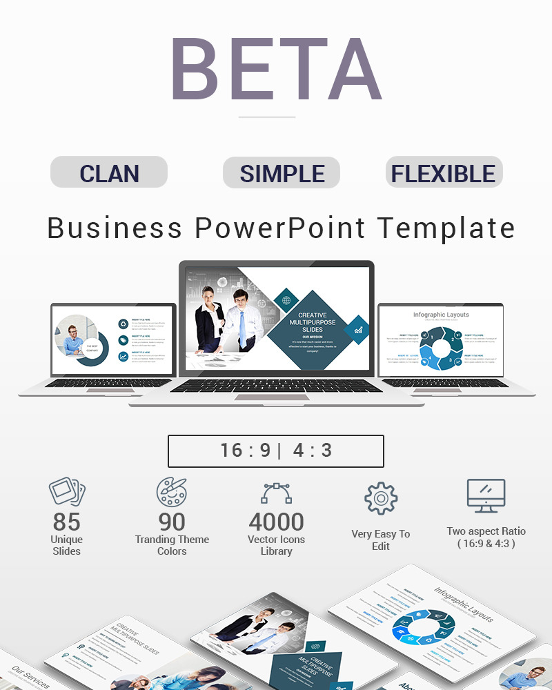Beta - Creative PowerPoint template #70613 - TemplateMonster