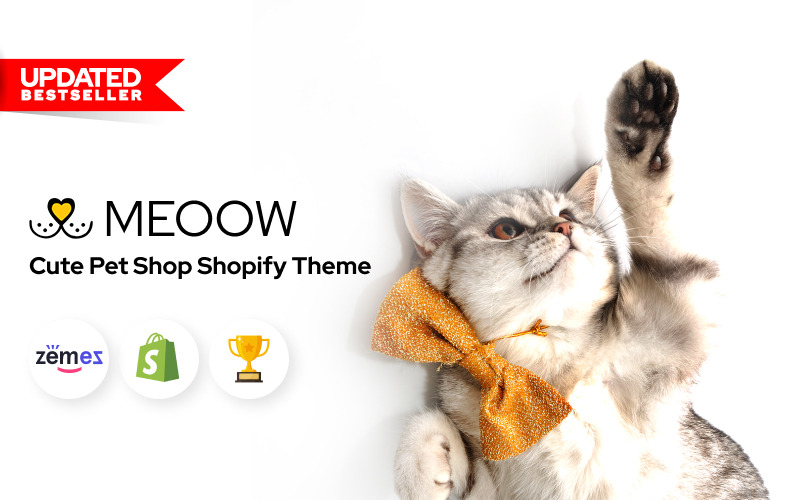 Meoow - Cute Pet Shop Shopify Theme #70611 - TemplateMonster