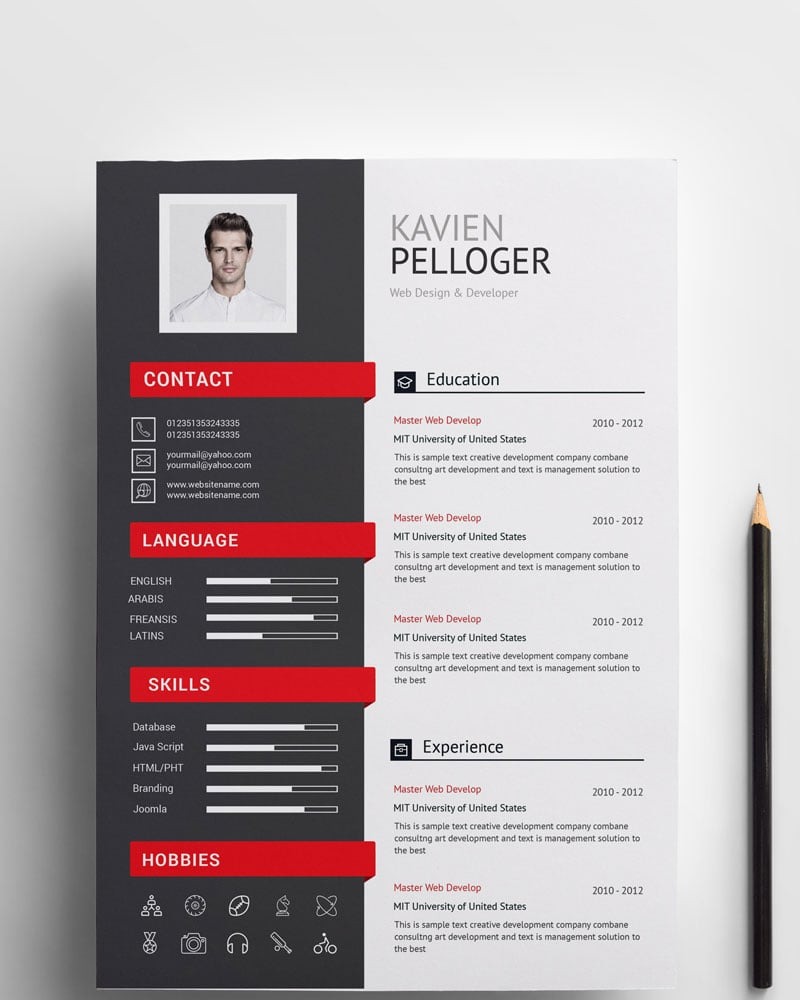 Kavien Resume Template #70826 - TemplateMonster