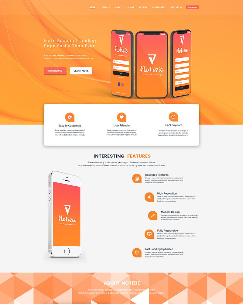 Adi - Chat App Landing Page PSD Template - TemplateMonster